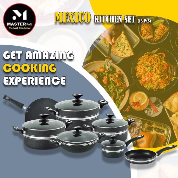 Mexico Non Stick Cookware Set - 15 Pieces | Daraz.pk