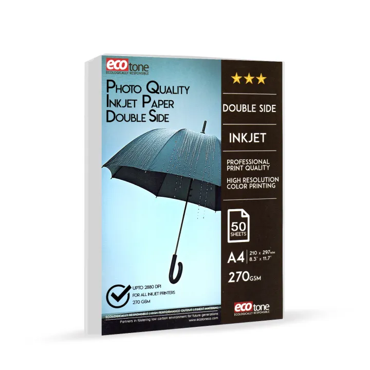 Ecotone Inkjet Paper Matte 270 gs.m 50 sheets - A4 (Double side) for ...