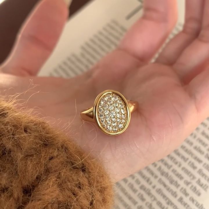 Xiaohongshu same Twilight Zone medieval diamond ring women's explosive ...