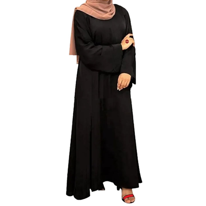 Abaya Nida Fabric without Scarf, Simple Plain Muslim Dress Abaya Dress ...