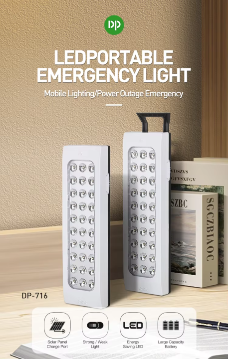 Rechargeable Emergency Light 30 LED DP-716 | Daraz.pk