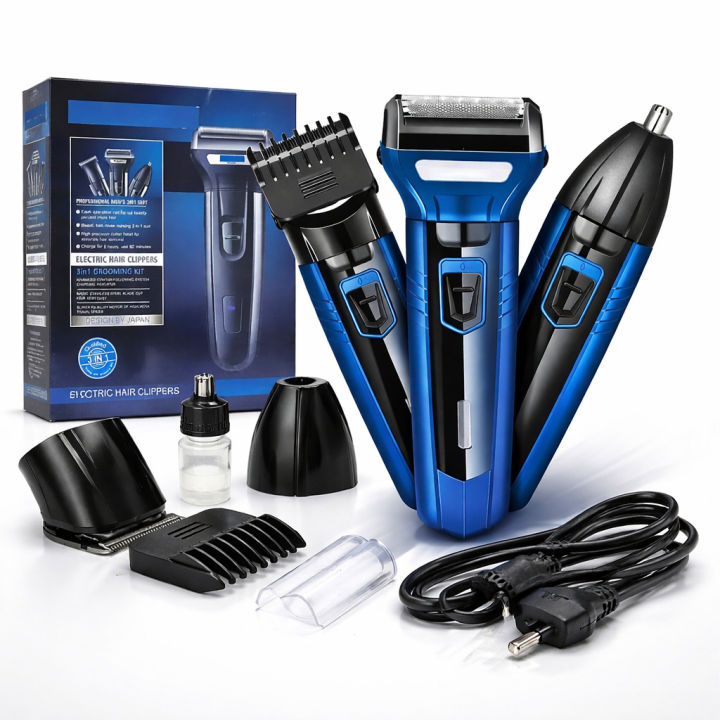 3-in-1 / 5-in-1 Professional Men’s Grooming Kit – Rechargeable ...