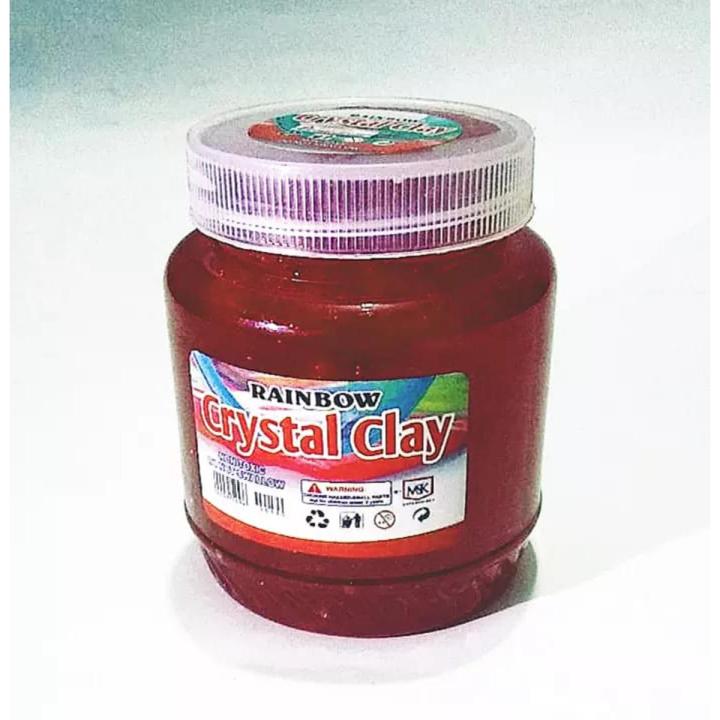 (RED) Rainbow Crystal Clay For Kids Playing 8.5cm Bottle. (Non-Toxic ...