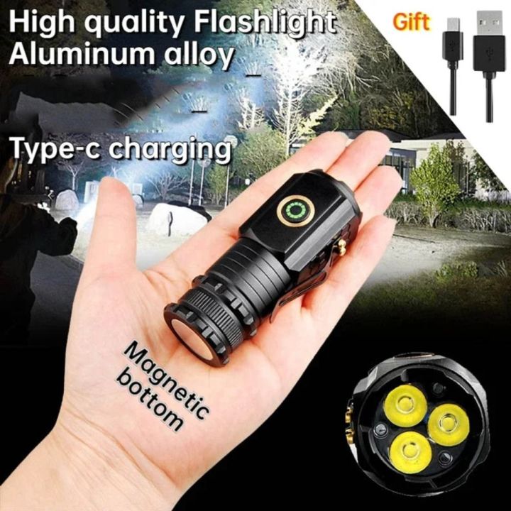 Mini Super Bright Flashlight Waterproof Powerful Torch Aluminium Alloy ...