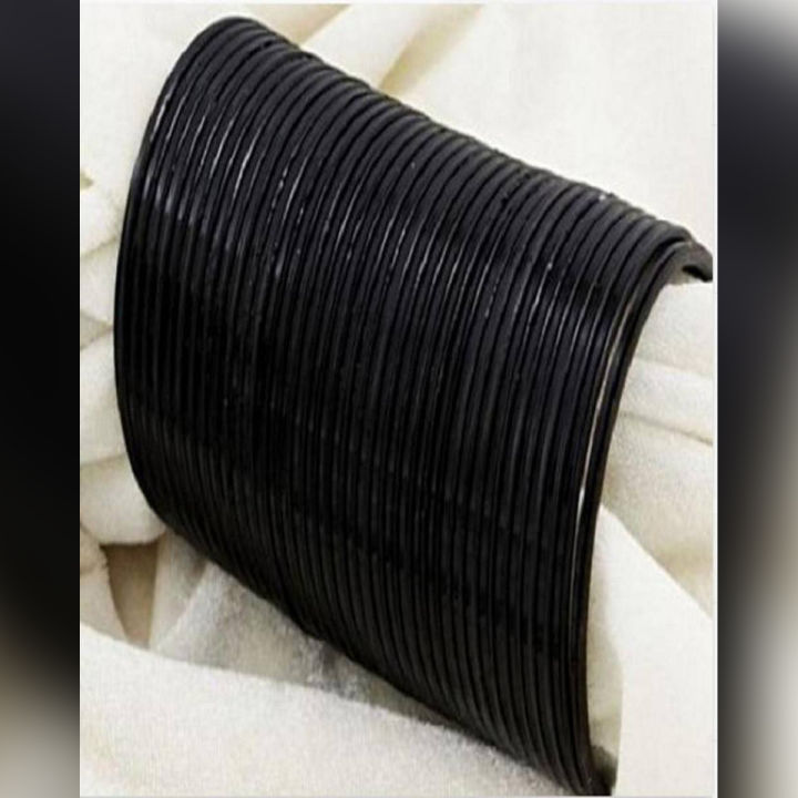 "Black Beauty: Set of 24 Plain Metal Bangles" | Daraz.pk