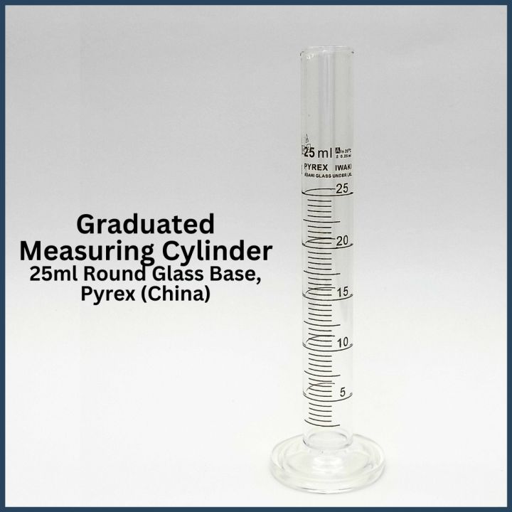 25ml Pyrex Graduated Cylinder 1 to 5 Pcs | Iwaki Glass Measuring ...