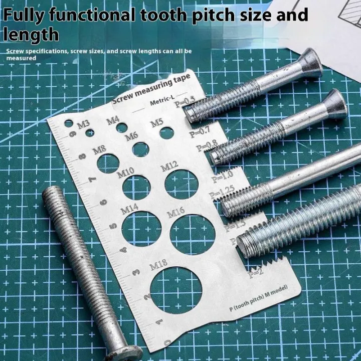 Screw Thread Pitch Gauge Ruler Measuring Tool Bolt Nut Metric Machining ...