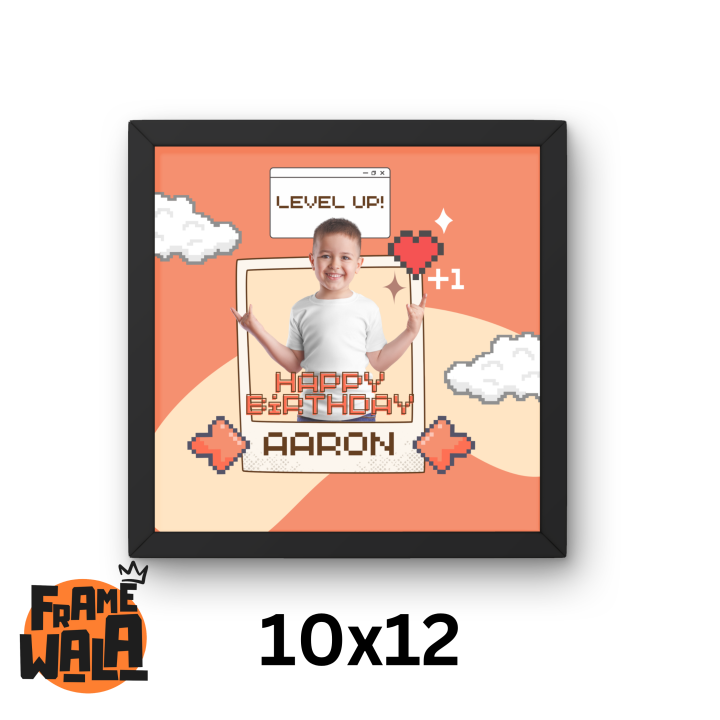 Customizable 8-Bit Retro Art Frame for Birthday Gift | LEVEL UP ...