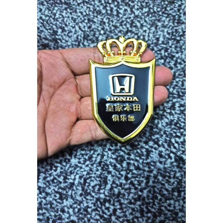 honda crown logo metal decal sticker for all bikes & cars | Daraz.pk