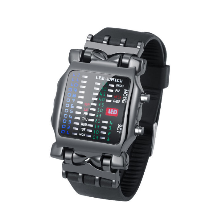 Binary LED Electronic Watch Creative LED Men's Watch | Daraz.pk