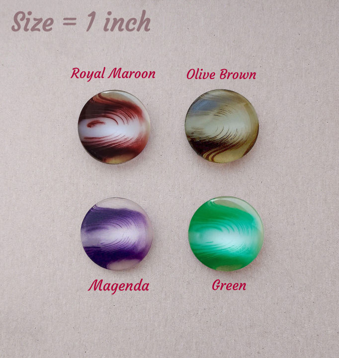4-Pieces Fancy Elegant and Attractive Marble Buttons | Fancy Buttons for Men/Women Kurta, Kurti ...