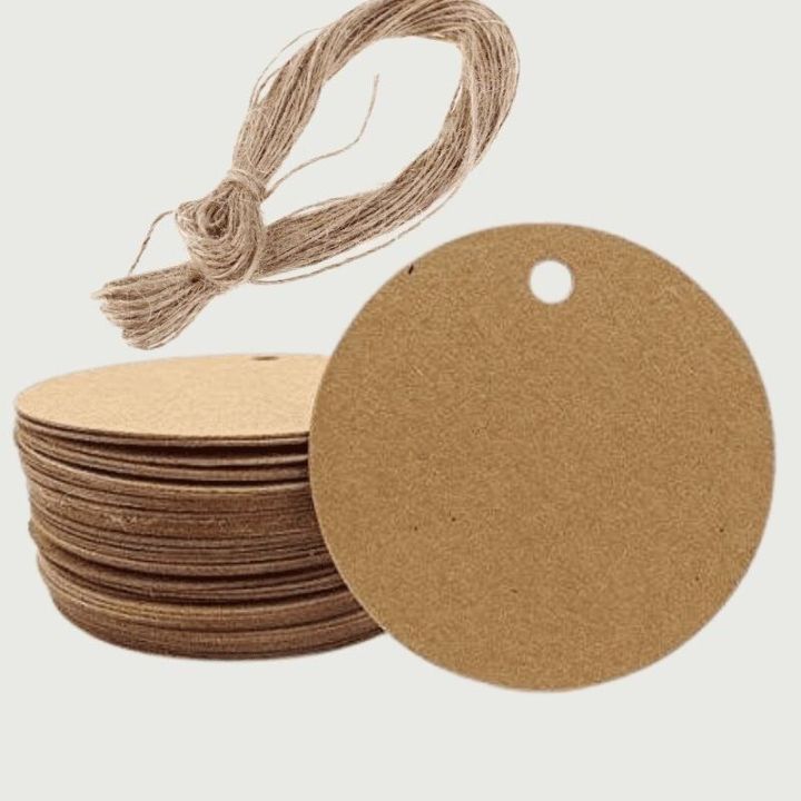 Blank Hangtags Kraft Card Round Gift Tags Round Paper Cards Candy ...