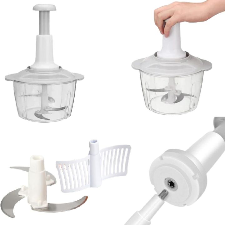 Push Chopper 1.5L - Durable Stainless Steel Blades | Manual Hand ...