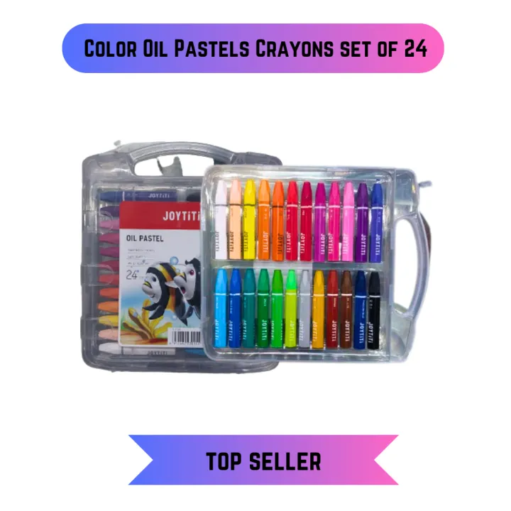 Premium 24-Color Oil Pastels Crayons Set | Smooth Blendable & Vibrant ...