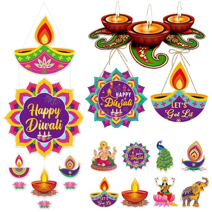 New DIY Diwali Door Hanging Pendants Paper Happy Diwali Diwali Hanging ...