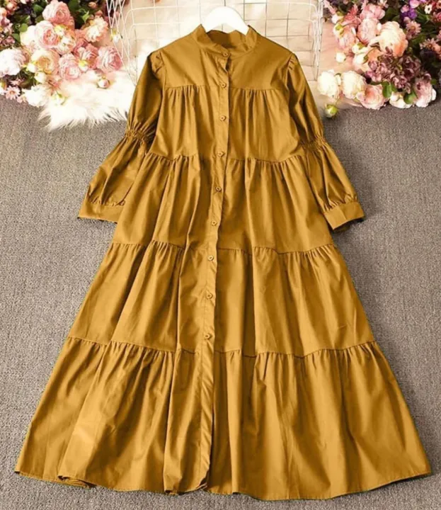 Stylish Panel Long Frock for Women - Casual Frocks for Women | Daraz.pk