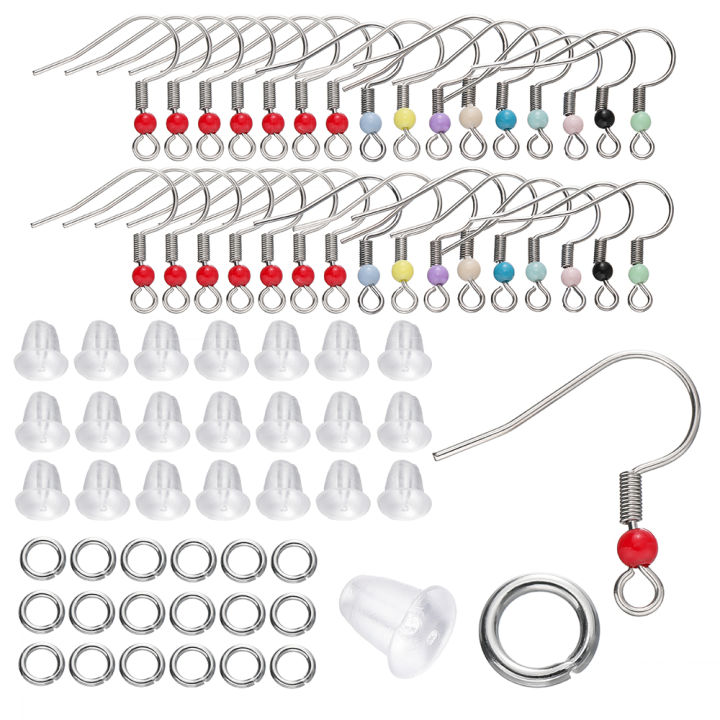 900pcs/Set Earrings Set Stainless Steel Earring Hooks Open Jump Rings ...