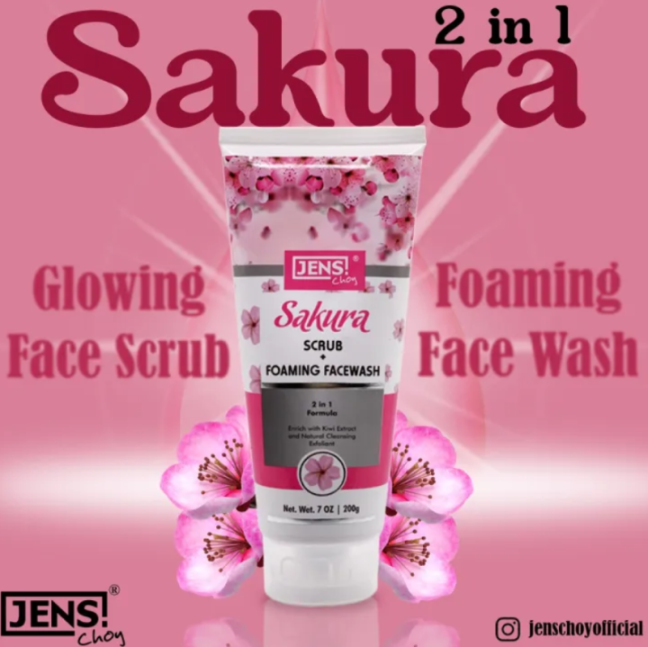 Jens Choy 2in1 Sakura Scrub + Foaming Face wash - 200 ml | Daraz.pk