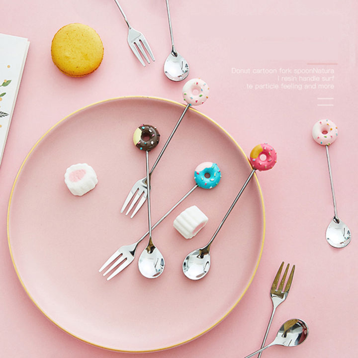 Doughnut Stainless Steel Cake Sugar Ice Cream Dessert Dinnerware ...