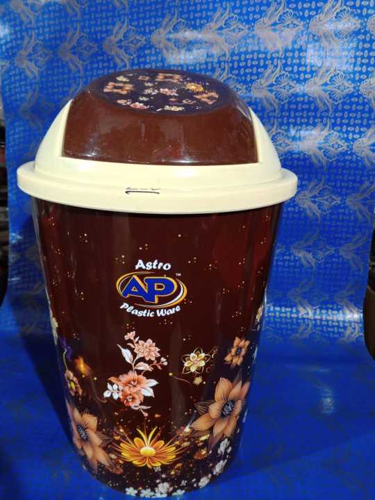 Dustbin-Flower Dustbin with Cover Swing Dustbin Room Dustbin Large Size ...