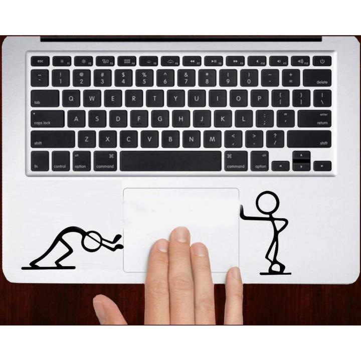 Push and Pull Cartoon Laptop Trackpad Sticker 0.01x3.93x2.75 inches ...