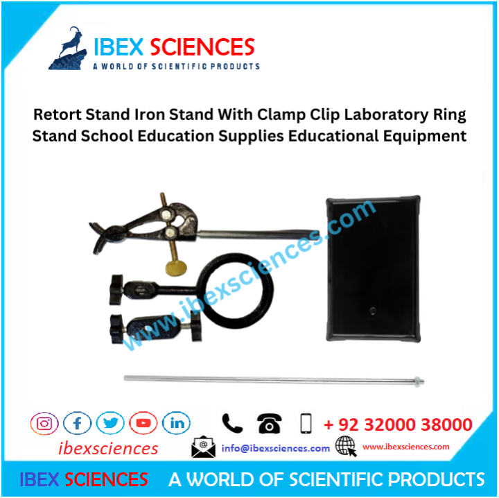 IBEX SCIENCES Retort Stand / Iron Stand With Clamp Clip Laboratory Ring ...