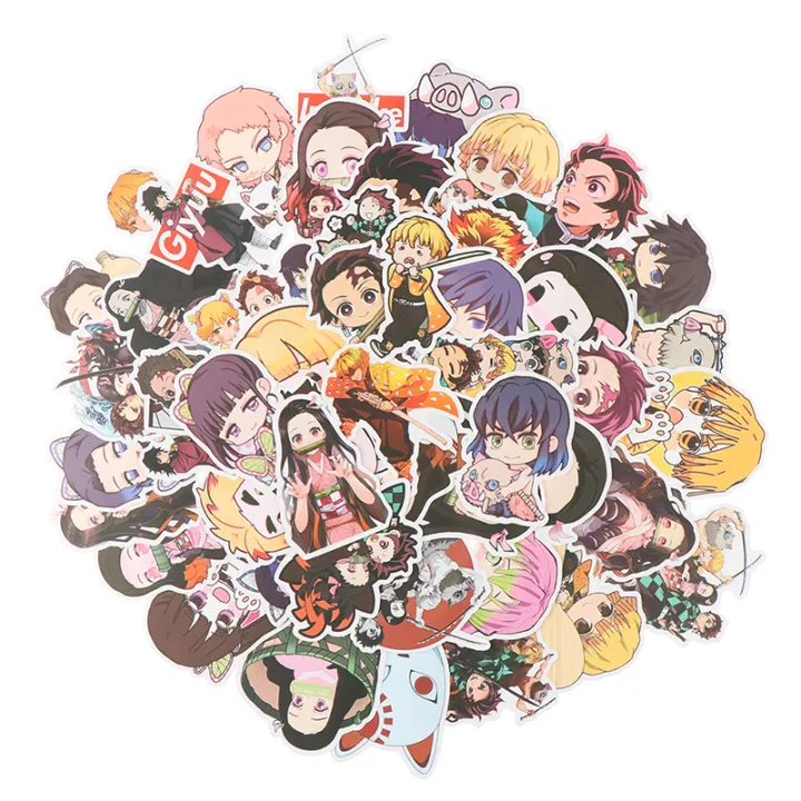 50PCS Anime Demon Slayer PVC Sticker for Luggage Laptop Skateboard ...