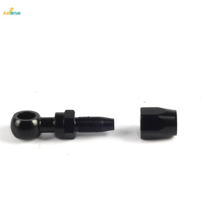 AN-6 (6AN) Adapter Fitting To Aluminium 12mm Banjo Bolt Assembly BLACK ...