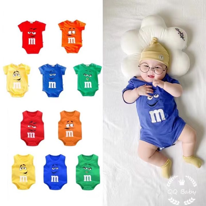 【QQ Baby】MM Pattern Printing Newborn Baby Romper | Daraz.pk