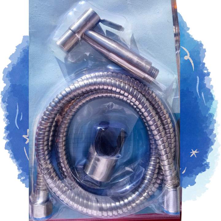 MUSLIM SHOWER STAINLESS STEEL WITH HOLDER AND 1 METER CHAIN | Daraz.pk