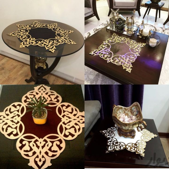 Coffee tables and said tables matt velvet stuff with lasser cut working ...