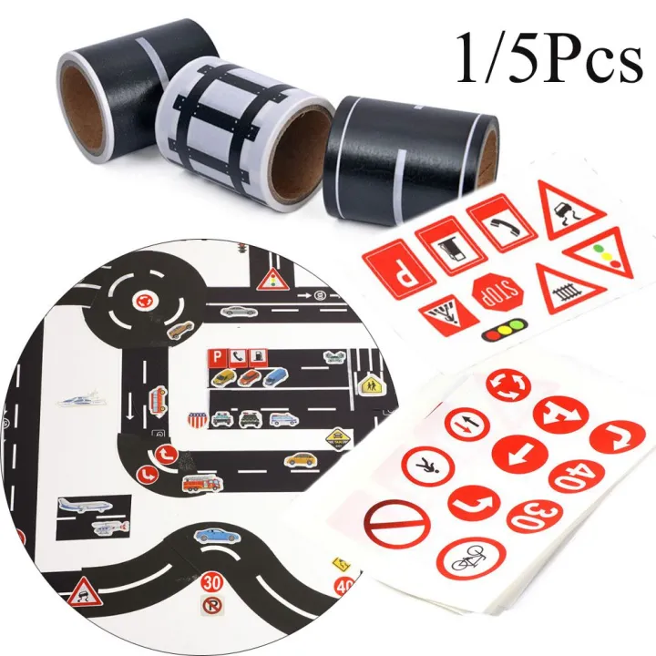 1/5Pcs DIY Route Mark Kids Learning Railway Road Tape Safety Education ...