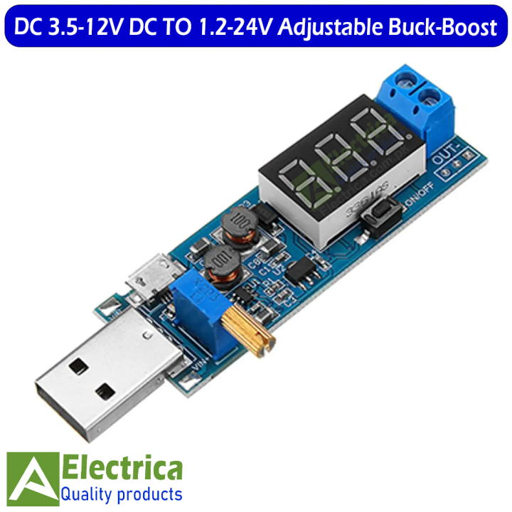 Micro USB Boost Buck Converter Step UP Down Power Supply Module DC-DC 5V to 3.3V / 12V ...