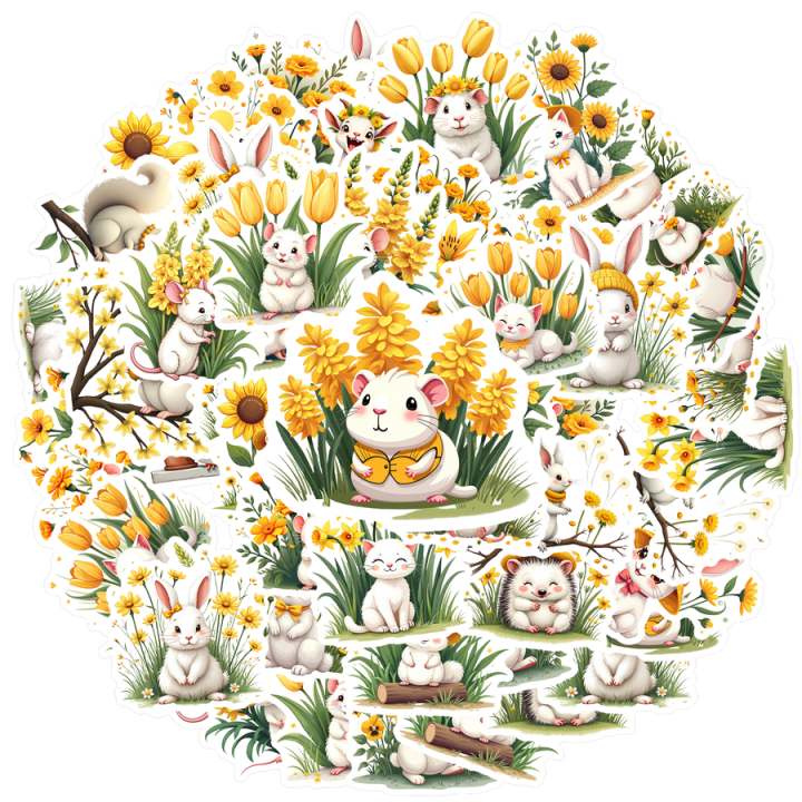 Waterproof Nature Theme Stickers colorful Bunny Stickers durable ...