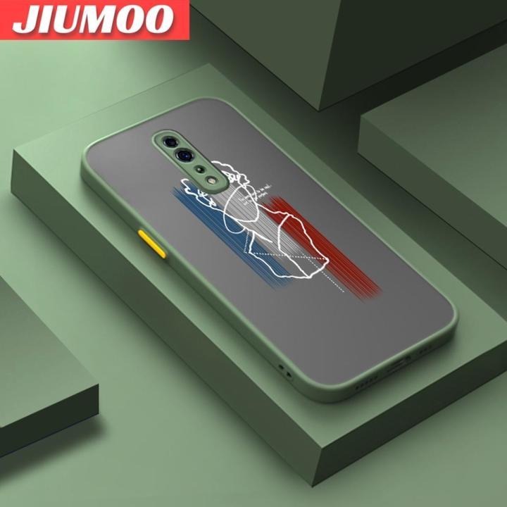 JIUMOO For OPPO Reno Z Case Fashion Tide Brand Frosted Transparent Back ...