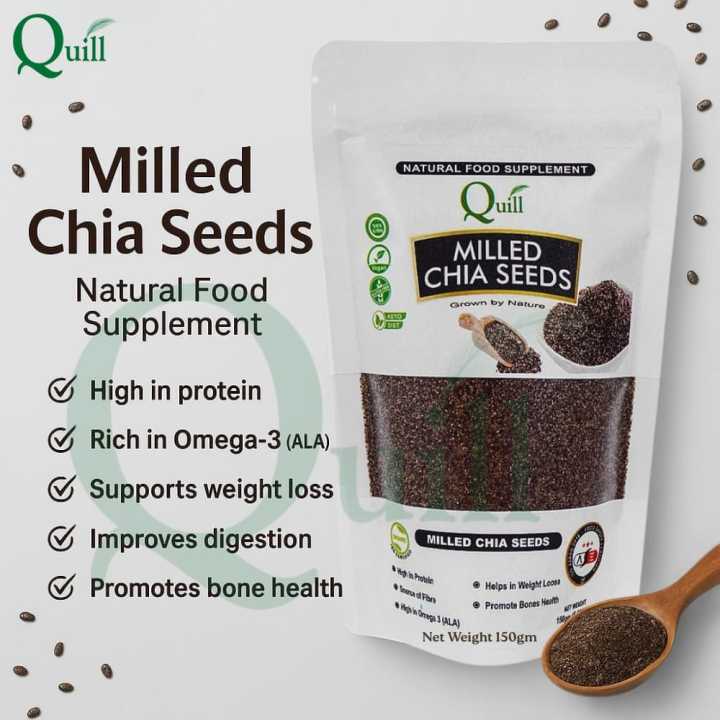 Milled Chia Seeds – Quill Milled Chia Seeds 200g – Organic & Pure ...