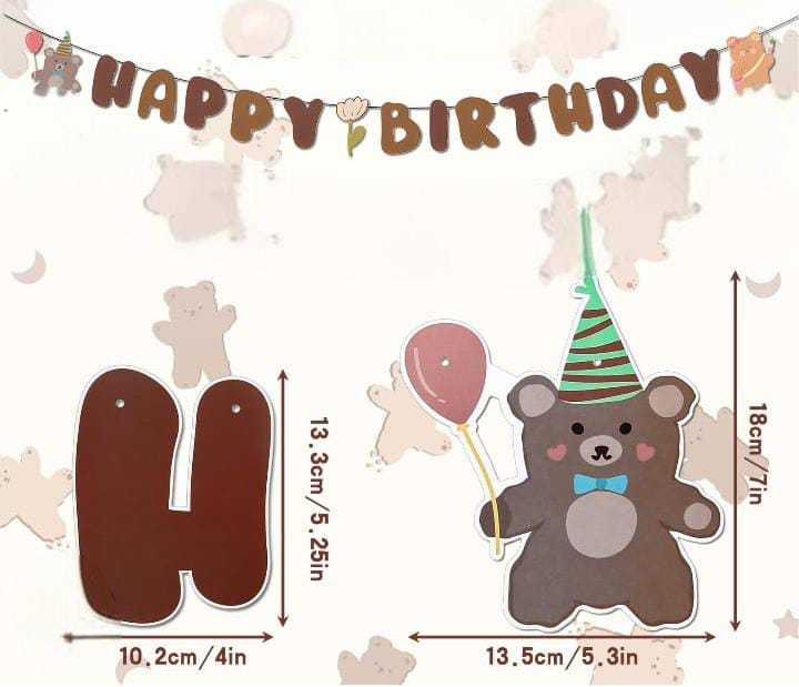 Teddy Bear Theme Birthday Card Banner | Daraz.pk