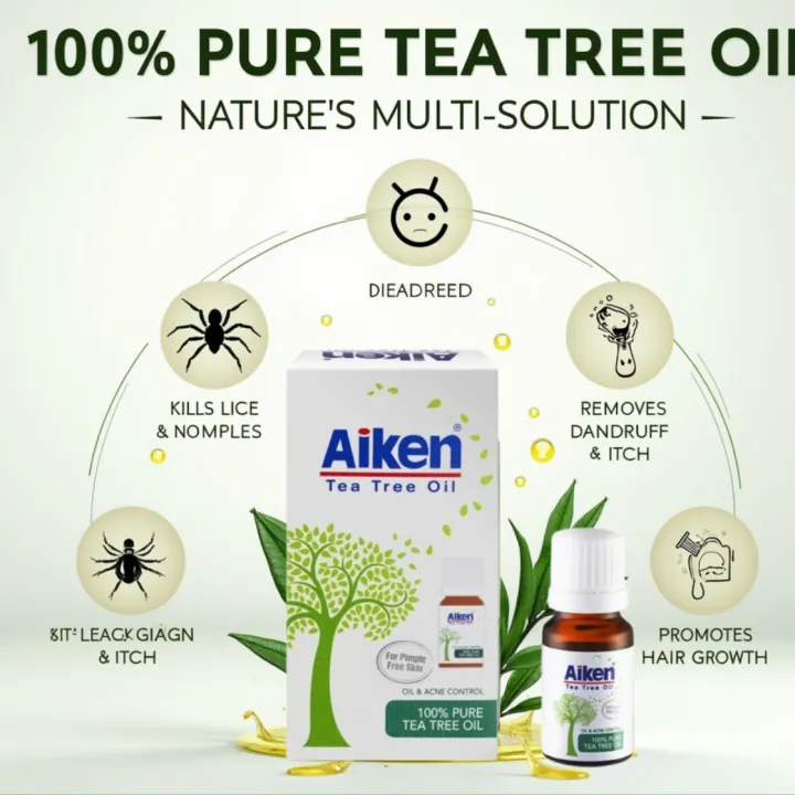 Aiken 10ml Tea Tree Oil Serum - Acne & Dark Spot Remover | Best for ...