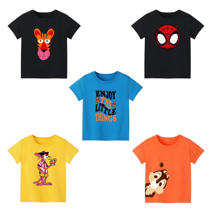 Chote Bachay Pack of 5 Printed T-Shirt - Premium Printed T-shirts For ...