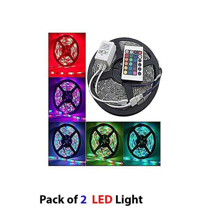 Pack Of 2 Remote Control Color Changing Led Tape Strip Light Complete ...