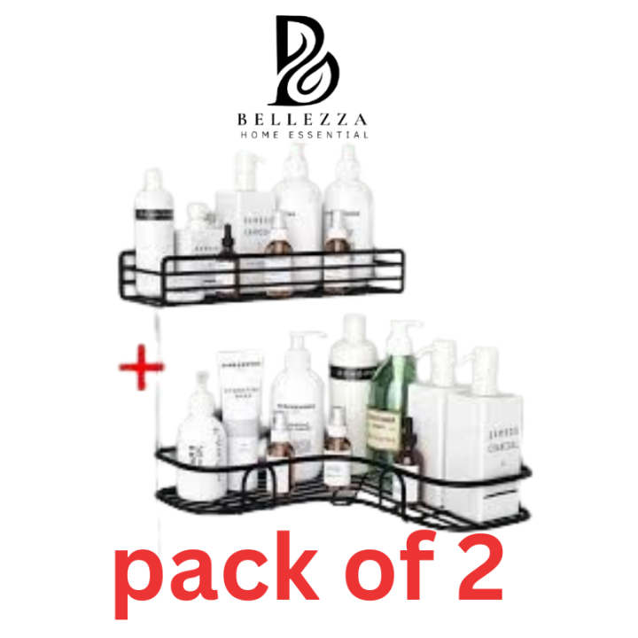 Set of 2 Bathroom kitchen Punch rack , multifuctional shampoo ...