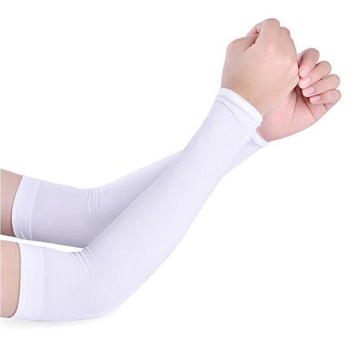 Pair of White Arm Sleeves UV Protection Cooling Sun Sleeves | Daraz.pk