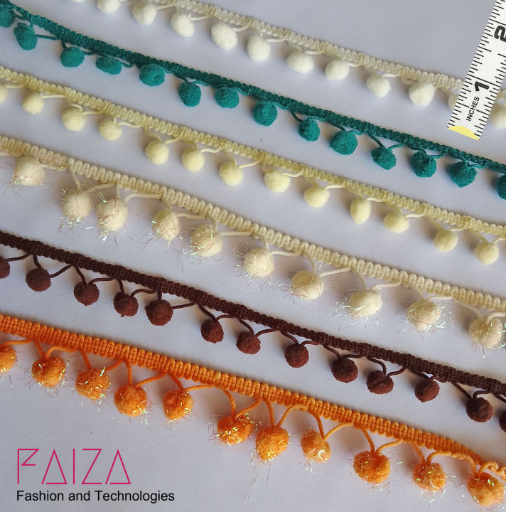 1 Yard/Gaz Fancy Balls Latkan Lace - Versatile Lace for Clothes, Lace ...