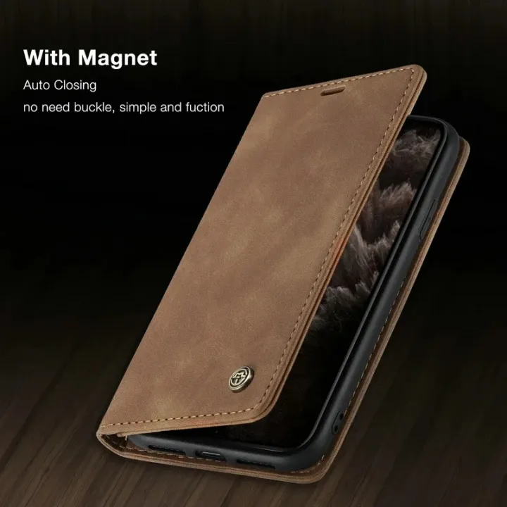 100%new celebrity trend+In stock+COD Flip Magnetic Leather Wallet Case ...