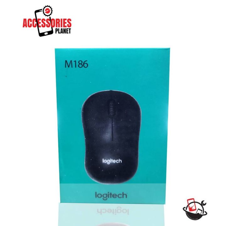 Logitech Wireless Mouse M186 2.4G, USB Nano, 3 control buttons and scroll wheel Black | Daraz.pk