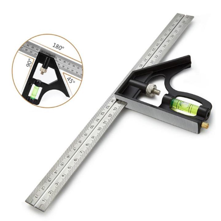 300mm Multi-functional Stainless Steel Combination Square Angle Ruler ...