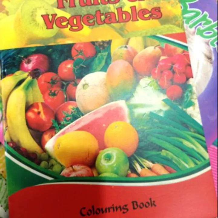 Colouring Book for Kids Fruits & Vegetables Coloring and Painting ...