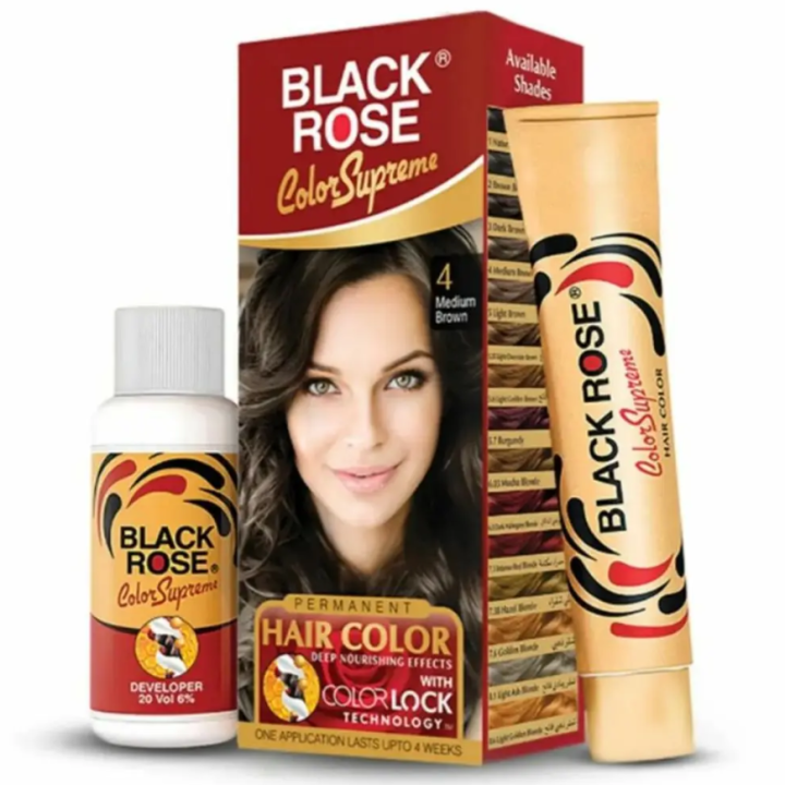 Black Rose Color Supreme Hair Color - Shade No: 4 Medium Brown ...