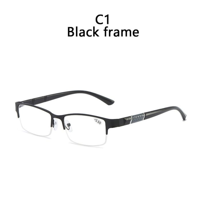 Reading Glasses Men Women Square Half Frame Presbyopia Glasses Male Business Rimless Eyeglasses
