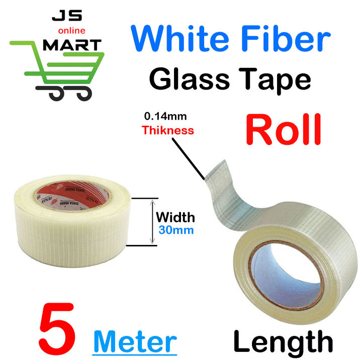 30mm White Fiber Glass tape roll 5M cell insulation Roll stickers ...